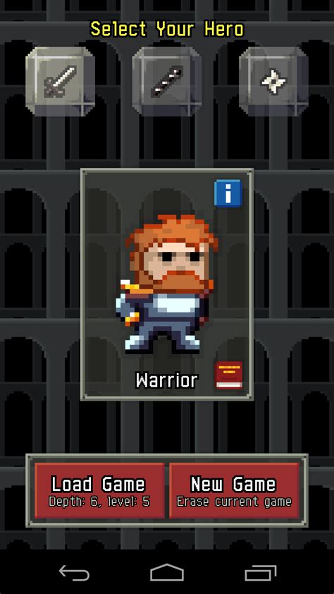 class selection screen image pixel dungeon mod db