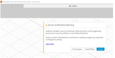 Getting Server Verification Warning Autodesk Community