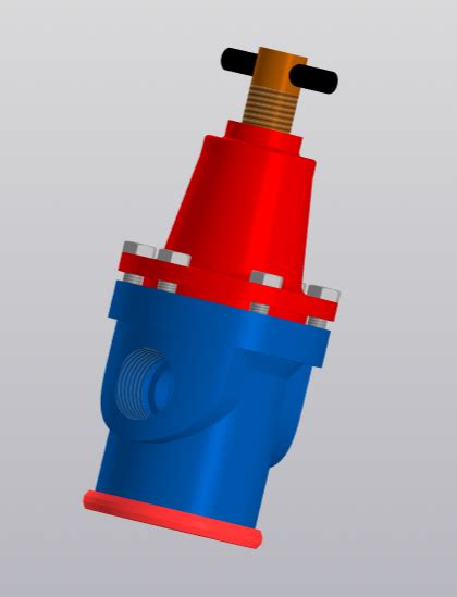 Регулирующий клапан давления Vz2 Ду 15 Ру16 НР G1 2 Чертежи 3d Модели Проекты Клапаны и