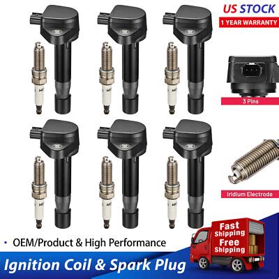 6 Pack Ignition Coil And Spark Plug Kit Uf603 For Acura Tl Honda Accord