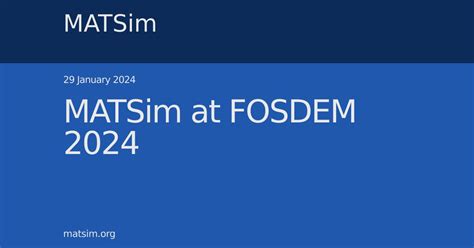 matsim at fosdem 2024