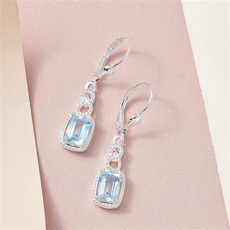Buy 235 Ctw Sky Blue Topaz Dangle Earrings In Sterling Silver At Shoplc