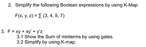 Solved Simplify The Following Boolean Expressions By Chegg