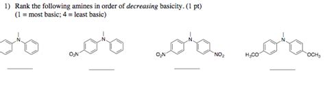 Solved Rank The Following Amines In Order Of Decreasing