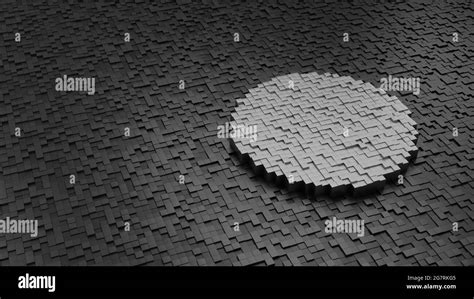 3d Rendering Metal Cubes In Shape Of Symbol Of Laughing Emoticon Light