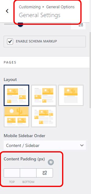 General Main Oceanwp Settings Documentation