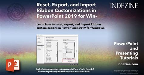 Reset Export And Import Ribbon Customizations In Powerpoint 2019 For Windows