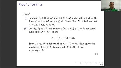Some Basic Properties Of Small Superfluous Submodules Youtube