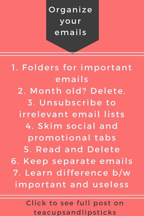 7 Tips To Keep Your Emails Organised Teacups And Lipsticks Organization Tips Blog Tips