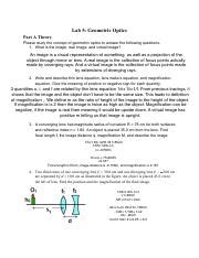 Master Geometric Optics Theory Equations Simulations Course Hero