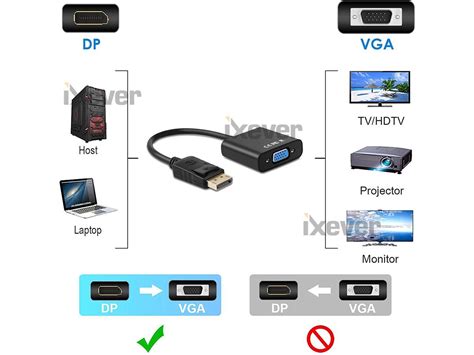 DisplayPort To VGA Adapter 1080p 10Pack IXever Display Port To VGA Adaptor Male To Female Gold