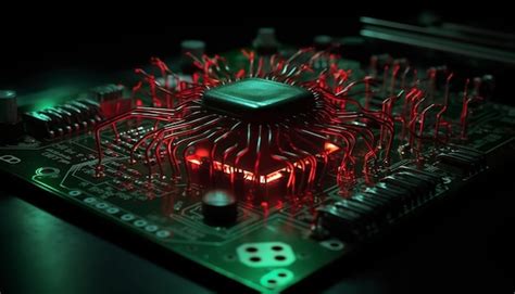 Premium Ai Image Abstract Glowing Circuit Board Showcases Complexity
