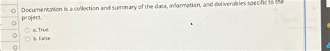 Solved Documentation is a collection and summary of the | Chegg.com