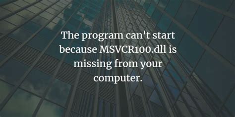 Fix The Program Can T Start Because MSVCR Dll Is Missing From Your Computer Error On Windows