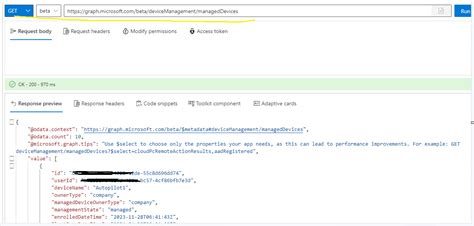 Graph Api For Managed Devices List Is Not Working Microsoft Qanda