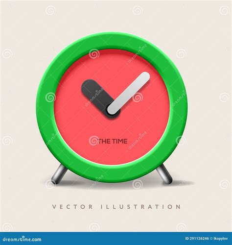Modern Realistic Table Clock Mockup Alarm Clock Red And Green Color Modern Realistic Table Clock Mockup Alarm Clock Red And Green Color