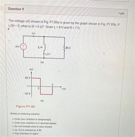 Solved The Voltage V T Shown In Fig P7 85a Is Given By The
