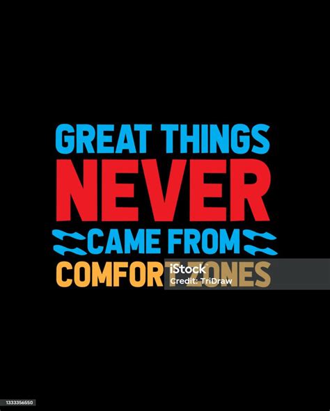 좋은 일들은 결코 안락지대에서 온 적이 없습니다 손으로 그린 타이포그래피 포스터 디자인 0명에 대한 스톡 벡터 아트 및 기타 이미지 0명 도전 동기 부여 Istock