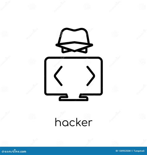 hacker icon trendy modern flat linear vector hacker icon on white