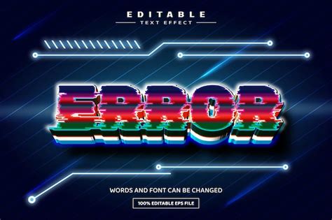 premium vector error 3d editable text effect template