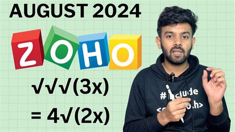 Zoho Aptitude Round 1 August 2024 Ep 9 Solving Radical Equations