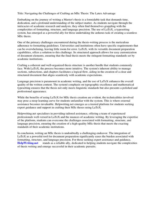 Latex Msc Thesis Template Pdf Thesis Te X