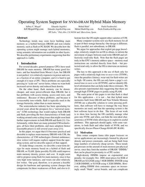 Pdf Operating System Support For Nvmdram Hybrid Main Memory