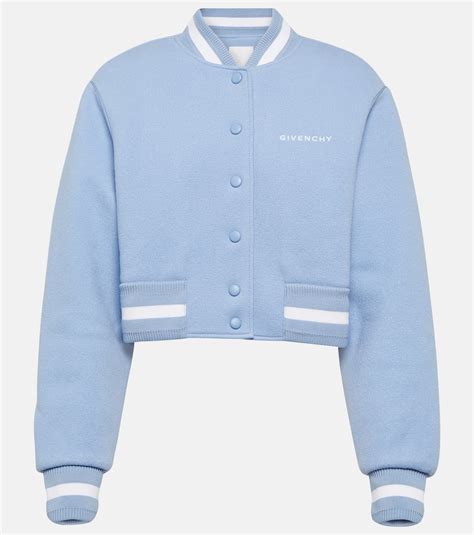 Cropped Wool Varsity Jacket In Blue Givenchy Mytheresa
