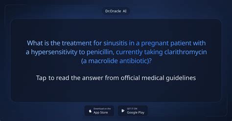 What Is The Treatment For Sinusitis In A Pregnant Patient With A Hypersensitivity To Penicillin