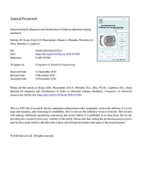 Pdf Deep Learning For Diagnosis And Classification Of Faults In