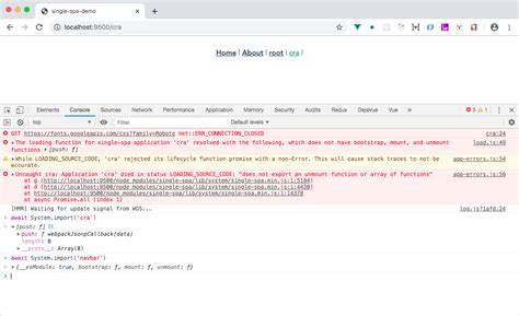 The Loading Function For Single Spa Application Cra Resolved With The Following Which Does