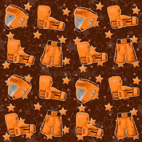 Seamless Pattern On The Boxing Theme Stock Illustration Illustration Of Organization Circle