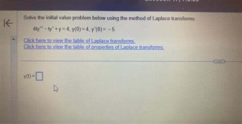 Solved Solve The Initial Value Problem Below Using The