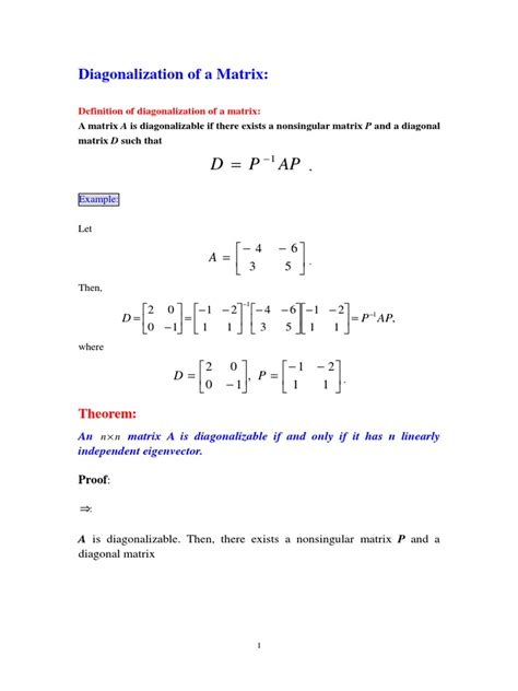 Diagonalization Practice Problem Pdf Eigenvalues And Eigenvectors