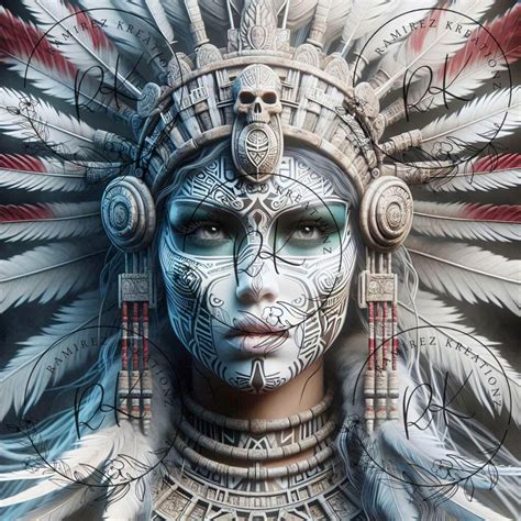 Aztec Princess Aztec Digital Art Png Sublimation Dtf Print Etsy
