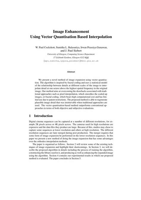 Pdf Image Enhancement Using Vector Quantisation Based · Pdf