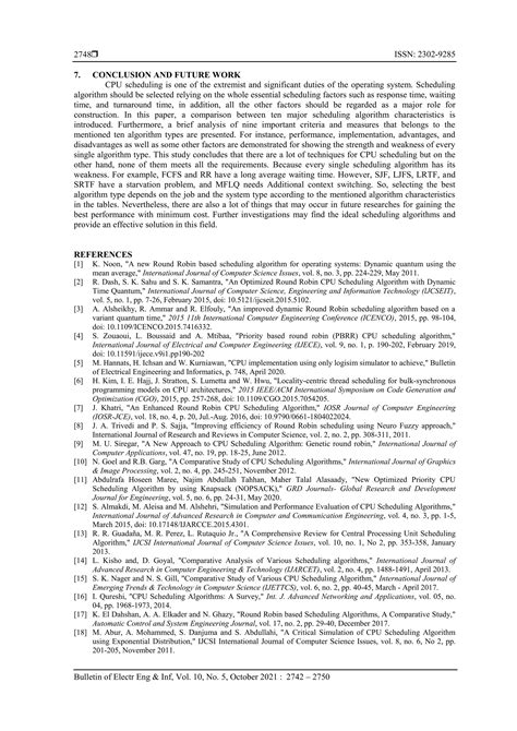 Comparative Analysis Of The Essential CPU Scheduling Algorithms PDF Operating Systems