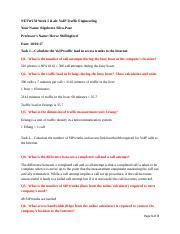 NETW Week ILab RS Docx NETW Week ILab VoIP Traffic Engineering Your Name Rigoberto