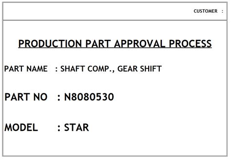 Example Of Documentation Template For Production Part Approval Process Ppap In Iatf Pretesh