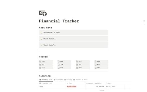 Finance Tracker Thes Template Notion Marketplace