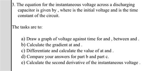 The Equation For The Instantaneous Voltage Across A