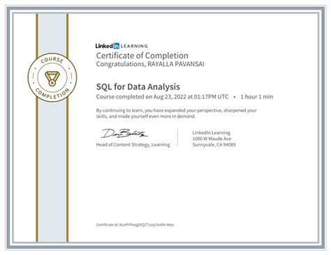pavan sai rayalla on linkedin certificate of completion