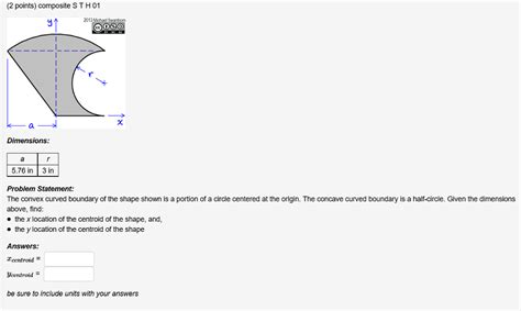 Solved The Convex Curved Boundary Of The Shape Shown Is A