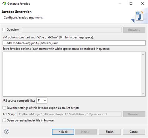 Error When Generating Javadoc With Eclipse With My Module Infojava