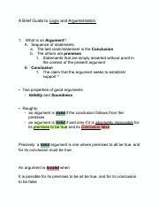 A Brief Guide To Logic And Argumentation Pdf A Brief Guide To Logic And Argumentation What