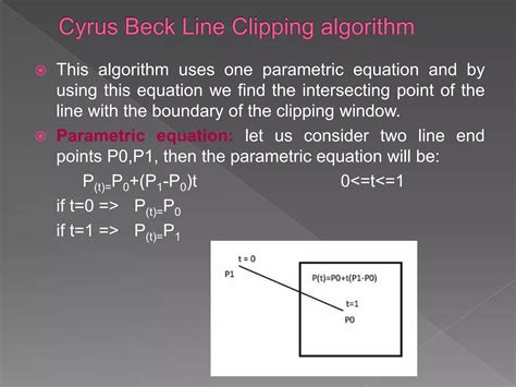 Cyrus Beck Line Clipping Algorithm Pptx