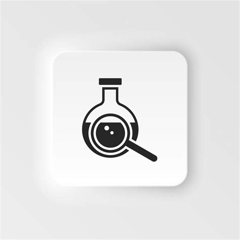 Flask Magnifier Bioengineering Neumorphic Style Vector Icon Biotechnology For Health