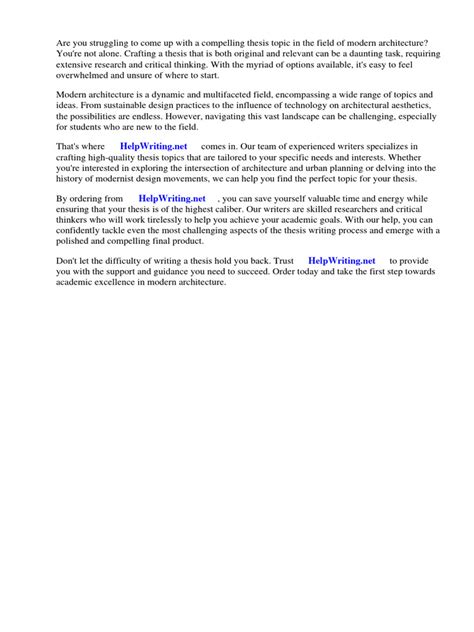 Modern Architecture Thesis Topics Pdf Thesis Tourism