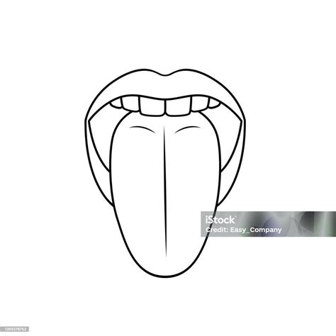 장기 혀의 사진과 함께 어린이 활동 색칠 공부 책 페이지의 흑백 벡터 그림 드로잉에 대한 스톡 벡터 아트 및 기타 이미지 드로잉 만화 아이콘 Istock