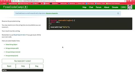 Freecodecamp Reverse A String Youtube